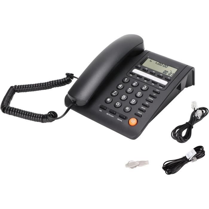 Téléphone Filaire Avec Affichage De L'Identification De L'Appelant, Écran Lcd 16 Bits, Téléphone ...