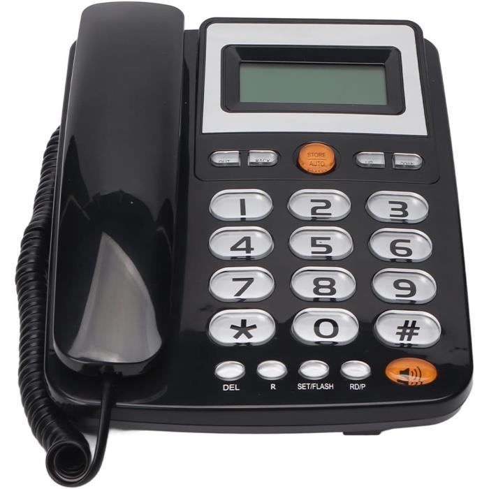 Schiuma Téléphone Filaire À Gros Boutons, Téléphone Fixe Filaire Lcd À Luminosité Réglable ...