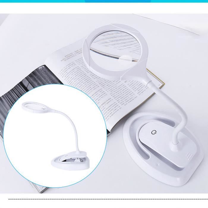 Loupe Clip-on Table Top Desk Loupe USB Rechargeable LED SANLIN BEANS 5x ...