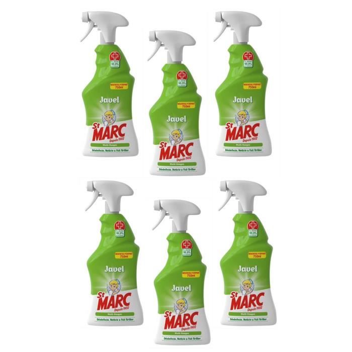 Lot de 6 Pistolets Spray Nettoyant Multi-Usages avec Javel - 750 ml ...
