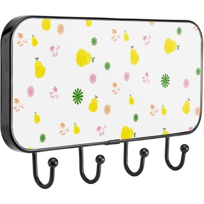 Porte-Clés Mural Décoratif En Forme De Fruits Et Poires - 4 Crochets ...