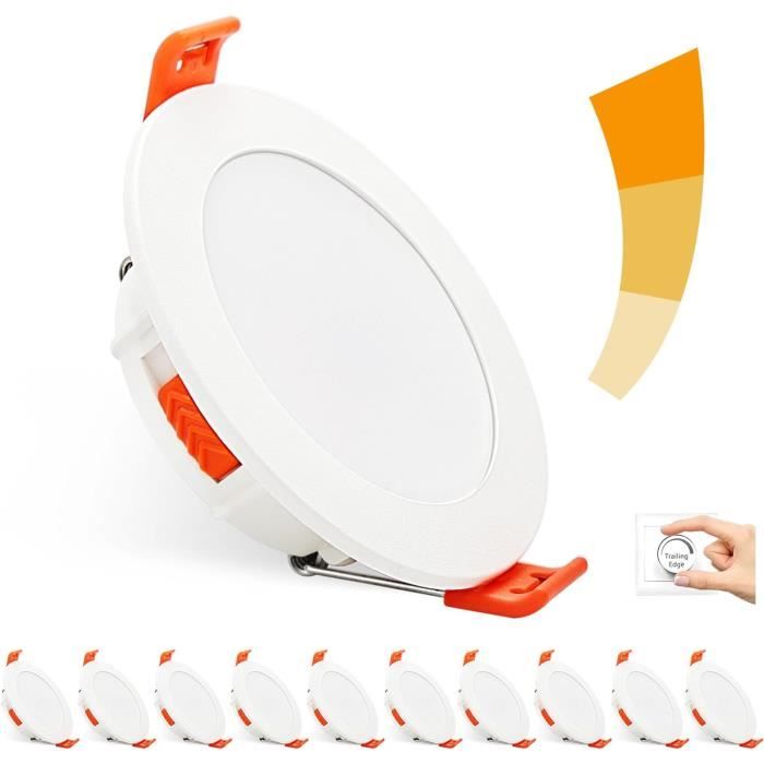 Spot Led Encastrable Dimmable Extra Plat 5W Spot Etanche Salle De Bain Ip44 Plafonnier Led 500Lm ...