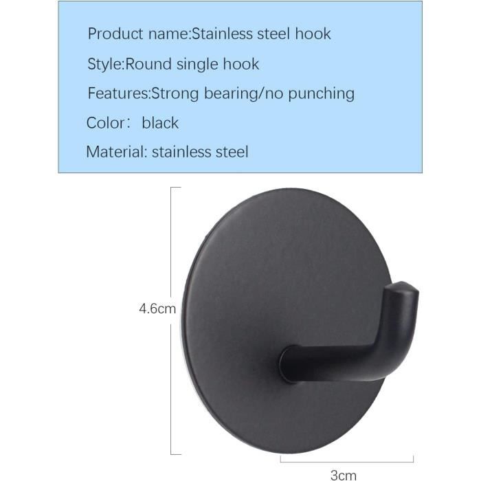 Lot de 4 crochets adhésifs robustes sans perçage, crochets muraux en ...