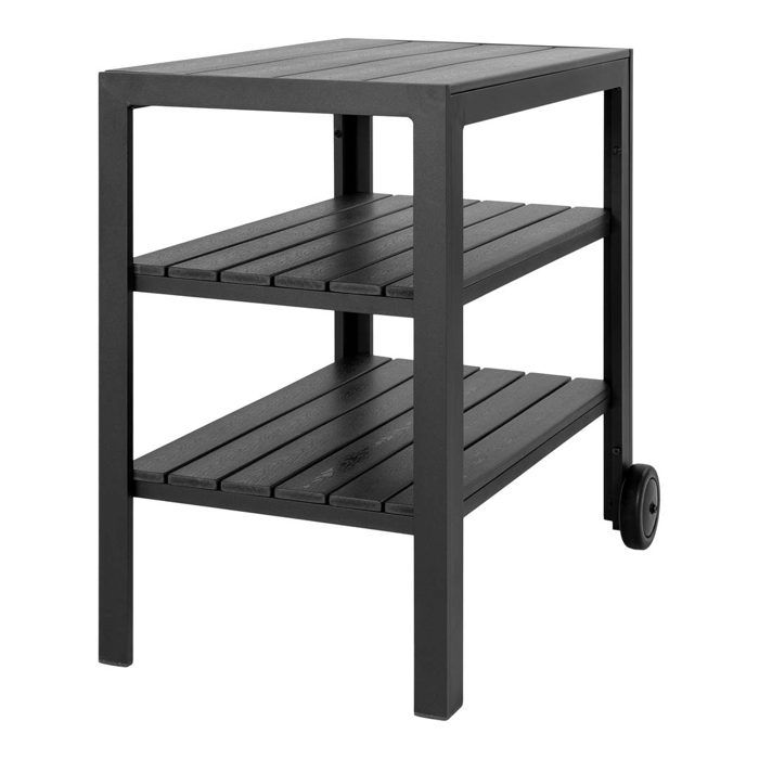 Taormina table de jardin chariot de service 3 tablettes extérieur noir ...