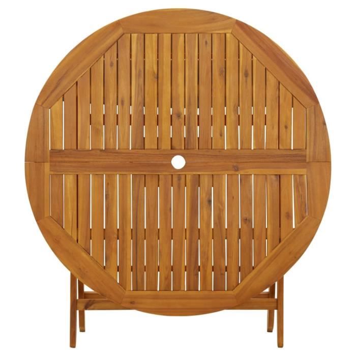 Garnaco Table pliable de jardin 110 cm Bois d'acacia massif 85433 ...