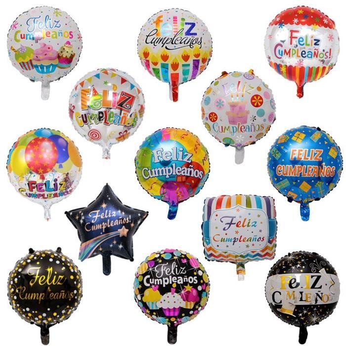 Feliz cumpleanos ballons espagnols d'anniversaire | ballon rond en ...