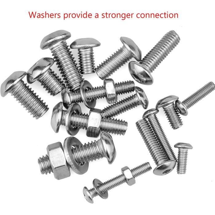 Lot de 520 Assortiment Vis Inox M3 M4 M5 M6 Métrique à Tête Ronde ...