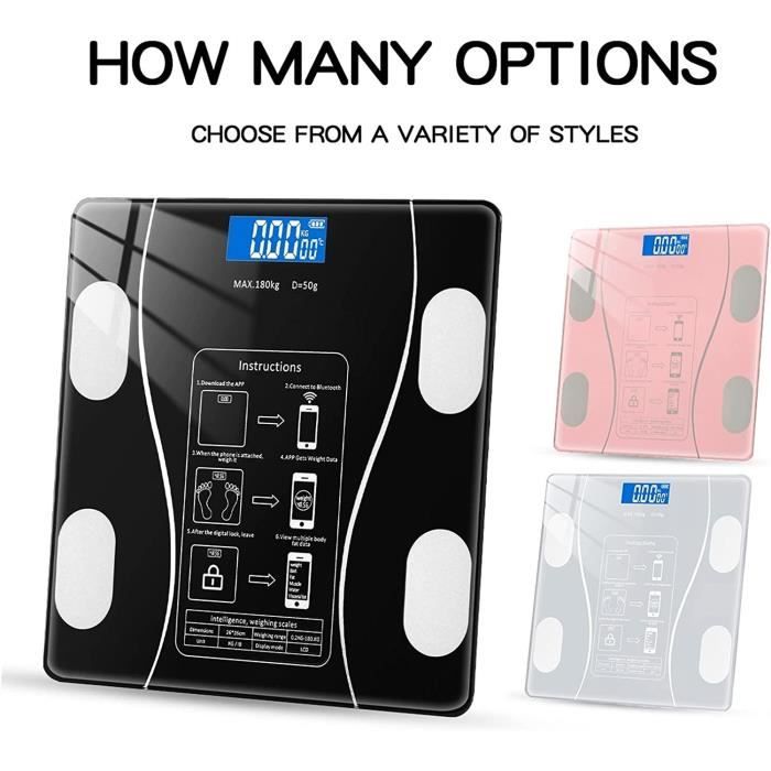 Échelle De Poids Corporel, Échelle De Pesée Bluetooth Body Fat Smart ...