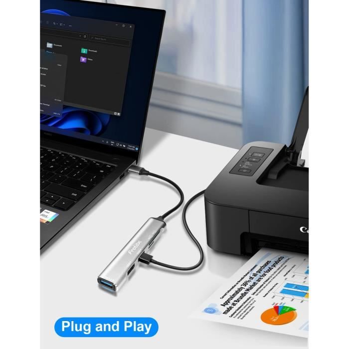 5 En 1 Adaptateur 1 Usb 3.0 Et 2 Usb 2.0, Multiport Hub Lecteurs De Carte Mémoire Pour Sd-Micro ...