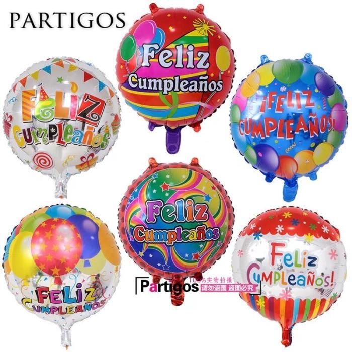 Feliz cumpleanos ballons espagnols d'anniversaire | ballon rond en ...