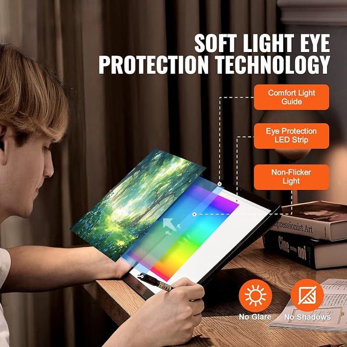 A4 LED Light Table,Drawing Light Table with 5 Levels Adjustable ...