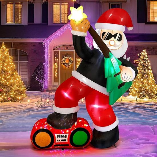 6FT Inflatable Santa Claus with Pre-Lit LED Lights for Outdoor ...