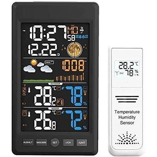 Station Météo, Thermomètre Hygromètre Intérieur Extérieur Numérique ...