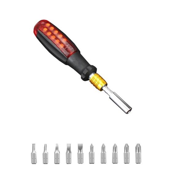 11 in 1 Precision Ratchet Screwdriver Set Repair Tool,Black and Red ...