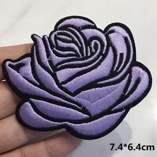 Transparent -Patchs de broderie de fleurs de Rose,10 pièces,transfert ...