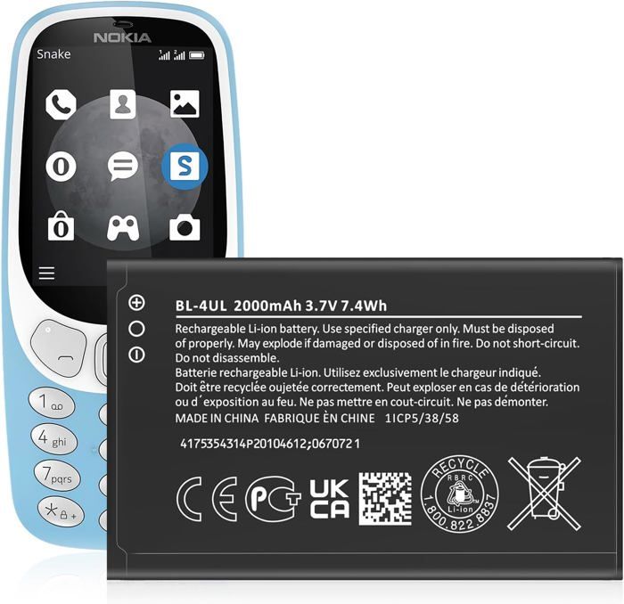 3.7V Li-ION [1200mAh] Batterie BL-4UL Compatible avec téléphone Portable Smartphone téléphone de ...