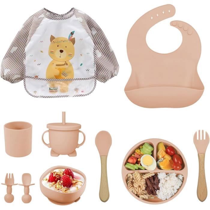 Assiette Bb 10 Coffret Repas Bebe Silicone Enfant Set Couverts ...