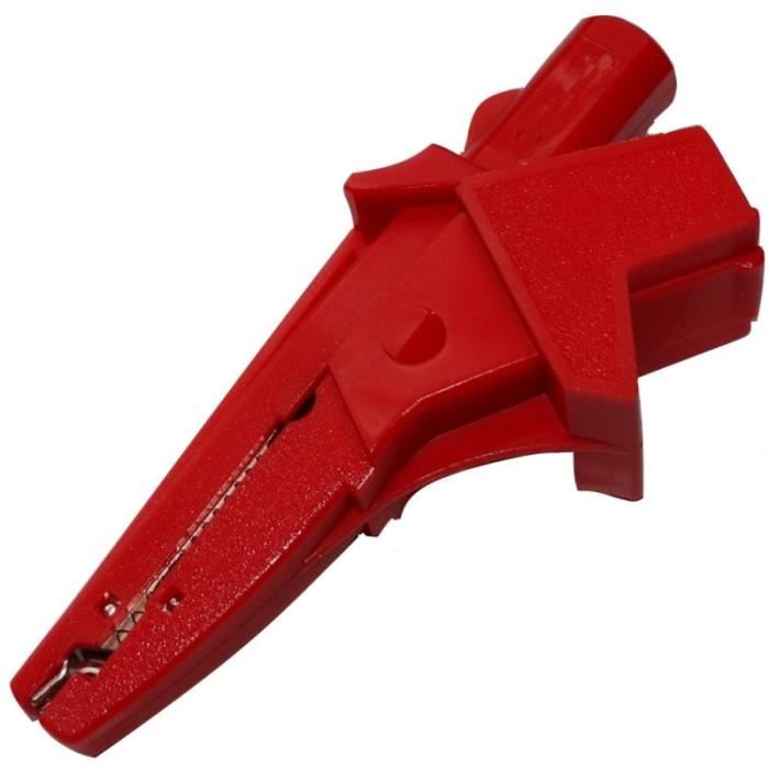 Pince crocodile - AERZETIX - Rouge - 20A - 1kV - Ouverture 25mm ...