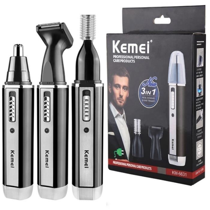 Km-6631 tondeuse électrique 4 en 1 pour hommes, rasoir Rechargeable pour le nez et les oreilles ...