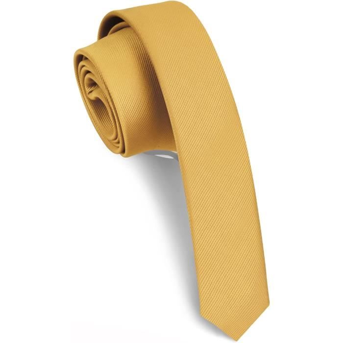 Cravate fine de 4 cm de couleur unie pour homme + boîte cadeau.[G553 ...