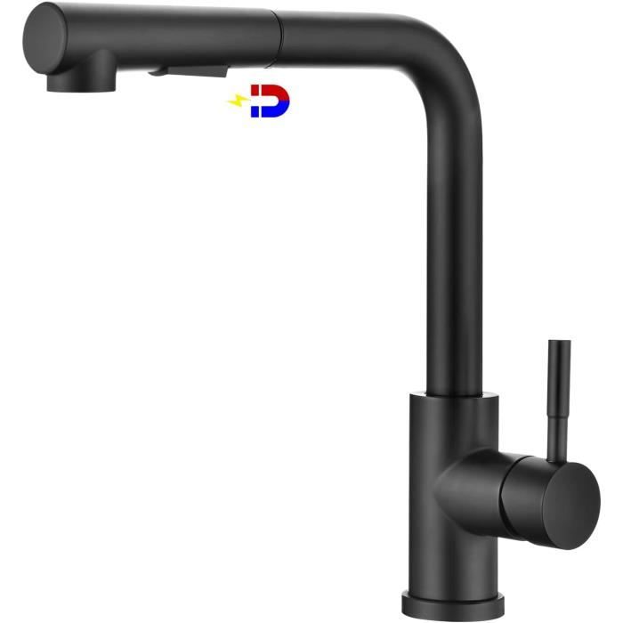 Robinet Cuisine Douchette Noir, Robinetterie de Cuisine avec Douchette ...