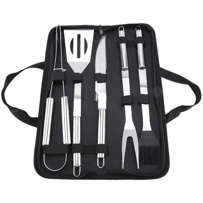 5pcs - Set Outils de Barbecue en Acier Inoxydable Barbecue kit Couteau ...