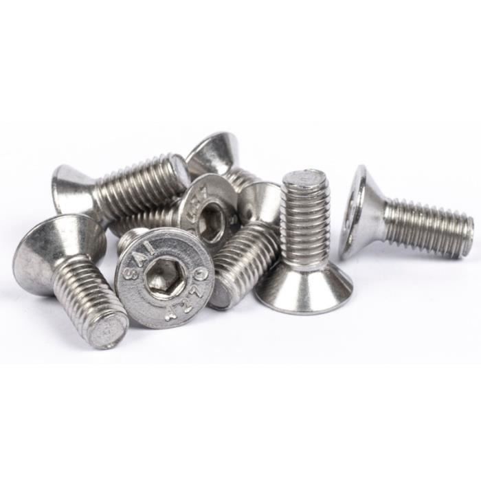 Vis métaux FHC-BTR inox A4 marine 6 pans creux fraisée 4mmx12 - 8 pcs - Cdiscount Bricolage
