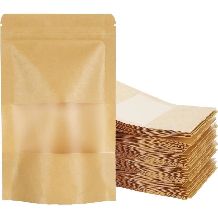 Lot de 50 Sachet Papier Kraft 12 x 20 cm Sachet Kraft Alimentaire ...