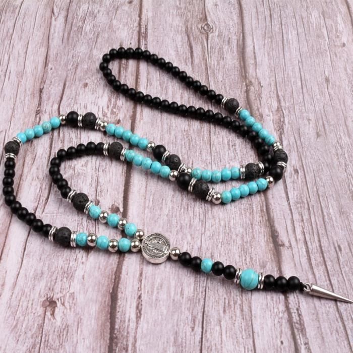 Chaine De Cou Vendue Seule CRAZE M5B7N 6mm Perle Oeil de Tigre Pierre ...