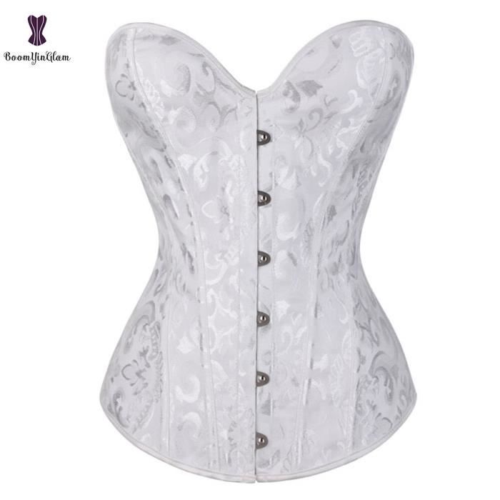 Bustier femme,Corset gothique à motif Floral Jacquard pour femmes ...