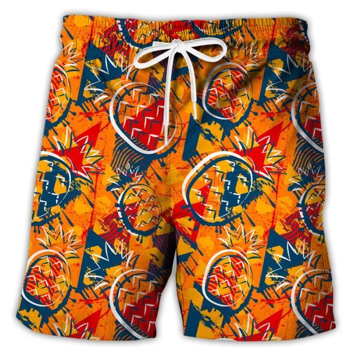 Short Homme Imprimé 3D Fashion Été Short De Plage Homme Doublure Filet ...