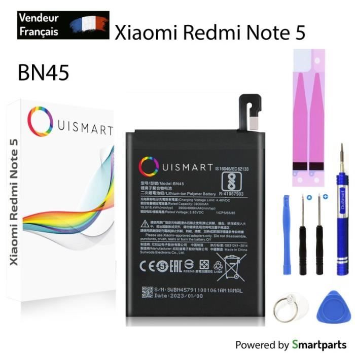 Batterie compatible Xiaomi Redmi Note 5 - OUISMART - BN45 - 4000 mAh ...