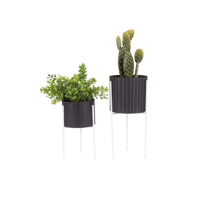 2 Cache-pots sur pieds design Stilt - Noir - Cdiscount Jardin