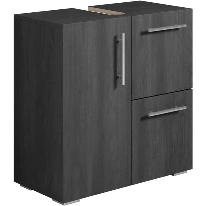 Meuble Vasque Mars - Noir Bois - 60 X 30 X 60 Cm - Contemporain ...