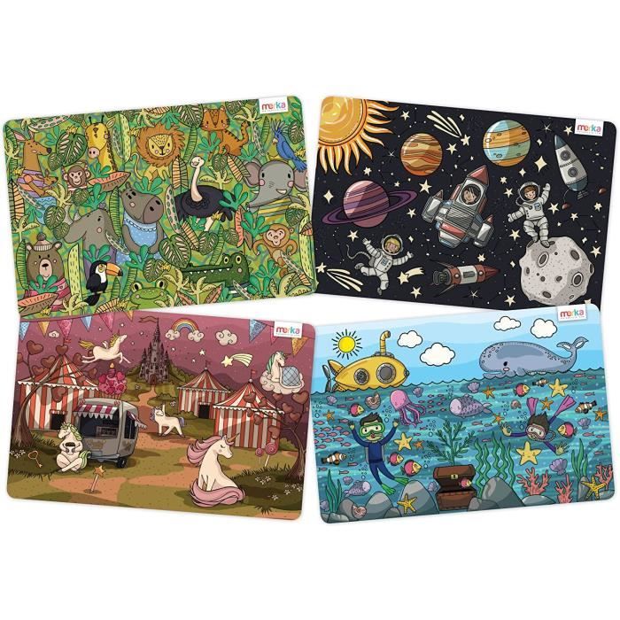 Merka Set de Table pour Enfants Set de Table éducatif Set antidérapant ...