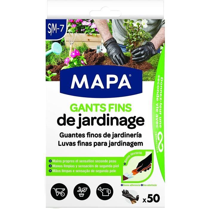 Mapa - Gants Fins de Jardinage x 50 - Dextérité et Résistance - Nitrile ...