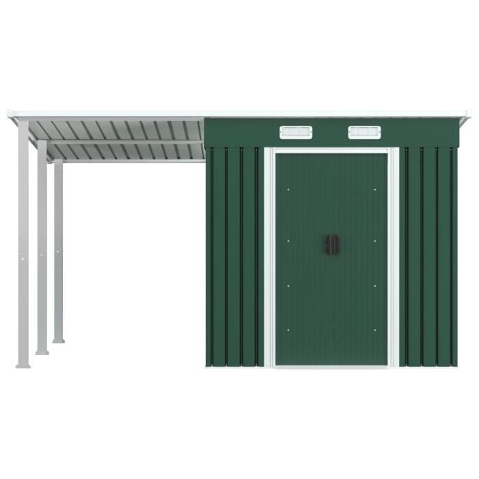 Cabanes - Abri de jardin avec toit étendu - Vert - 346x193x181 cm ...