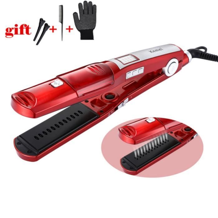 Professionnel Fer Plat Vapeur Pulvérisation Fer À Lisser Cheveux Fer ...