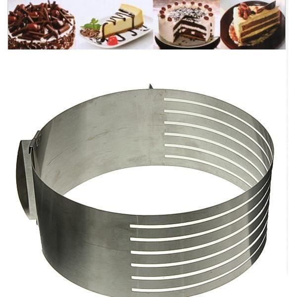 Moule Cercle Gâteau Extensible Inox Cadre patisserie coupe trancher ...
