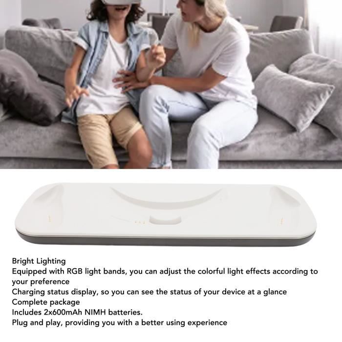 Station de charge pour casque VR - ZJCHAO - Charge rapide Type C - LED RVB - 2 piles NIMH ...