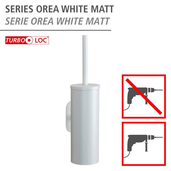WENKO Brosse WC murale fermée OREA | Fixation Sans perçage avec Pad ...