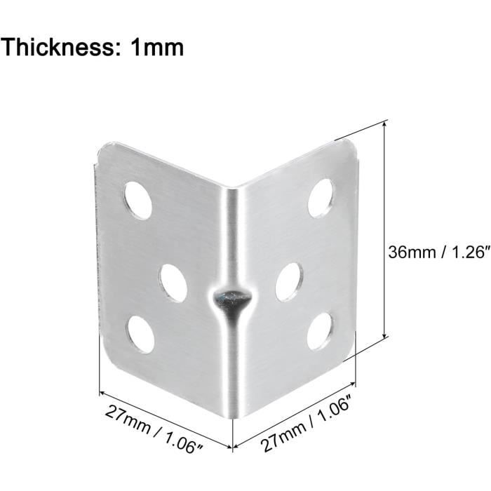 Lot De 8 Équerres D'Angle En Forme De L, 2,7 X 2,7 X 3,6 Cm, Équerres À ...