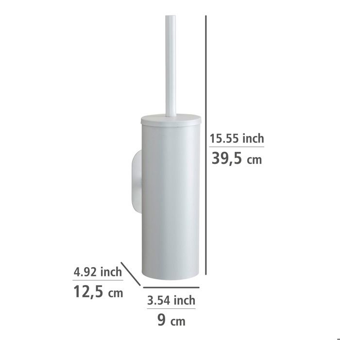 WENKO Brosse WC murale fermée OREA | Fixation Sans perçage avec Pad ...