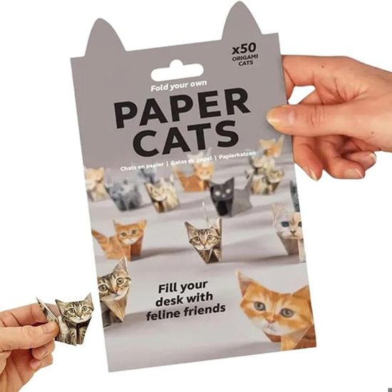 Kit de chat origami à faire soi-même (50 feuilles) - Chat origami 3D ...