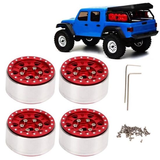 LSS® Lot de 4 roues en alliage de voiture RC pour 1/24 AXIAL SCX24 ...