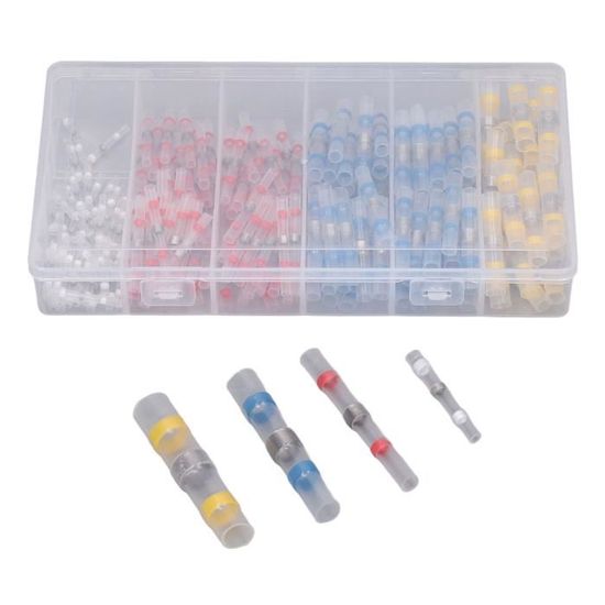 Connecteurs de fil thermorétractables à sertir - HURRISE - Kit de jeu isolé étanche - 200 pièces ...