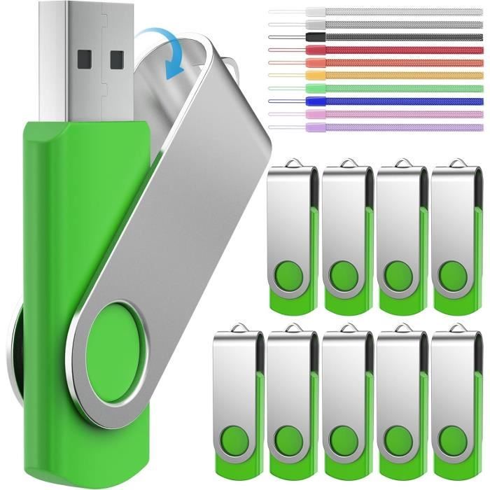 10 Pièce Clés USB 1 Go Rotatif Clef USB 1Go Lot de 10 PenDrives Lecteur ...