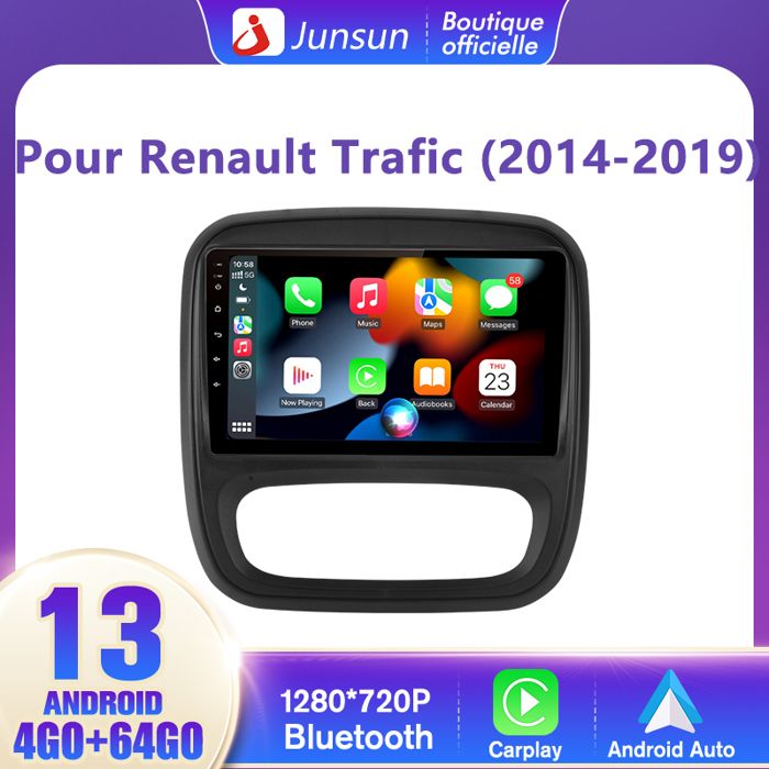 Junsun Autoradio Android 13 4Go+64Go pour Renault Trafic (2014-2019 ...