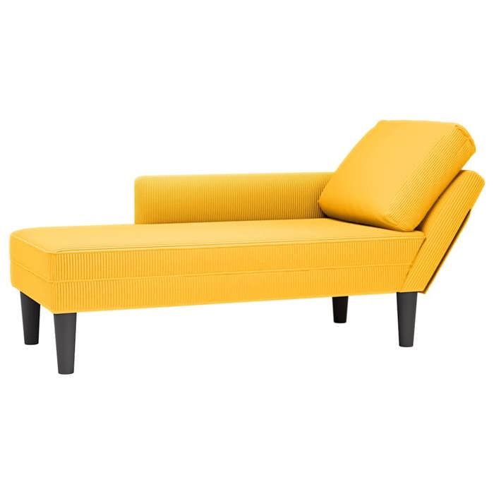 Meridienne salon-Chaise longue - avec coussin jaune clair tissu en ...