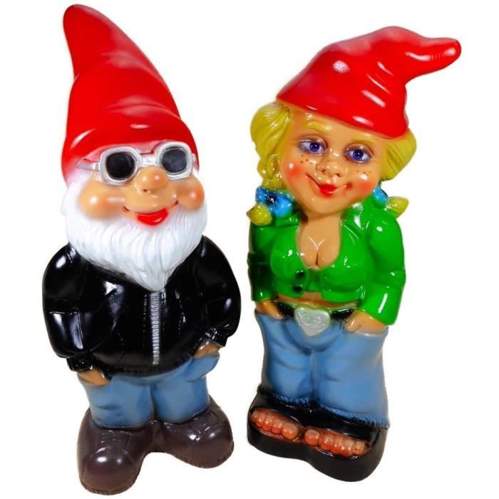 Lot de 2 nains de jardin Cool 35 cm & Mandy 33 cm GRS 0801oR 0941[J192 ...